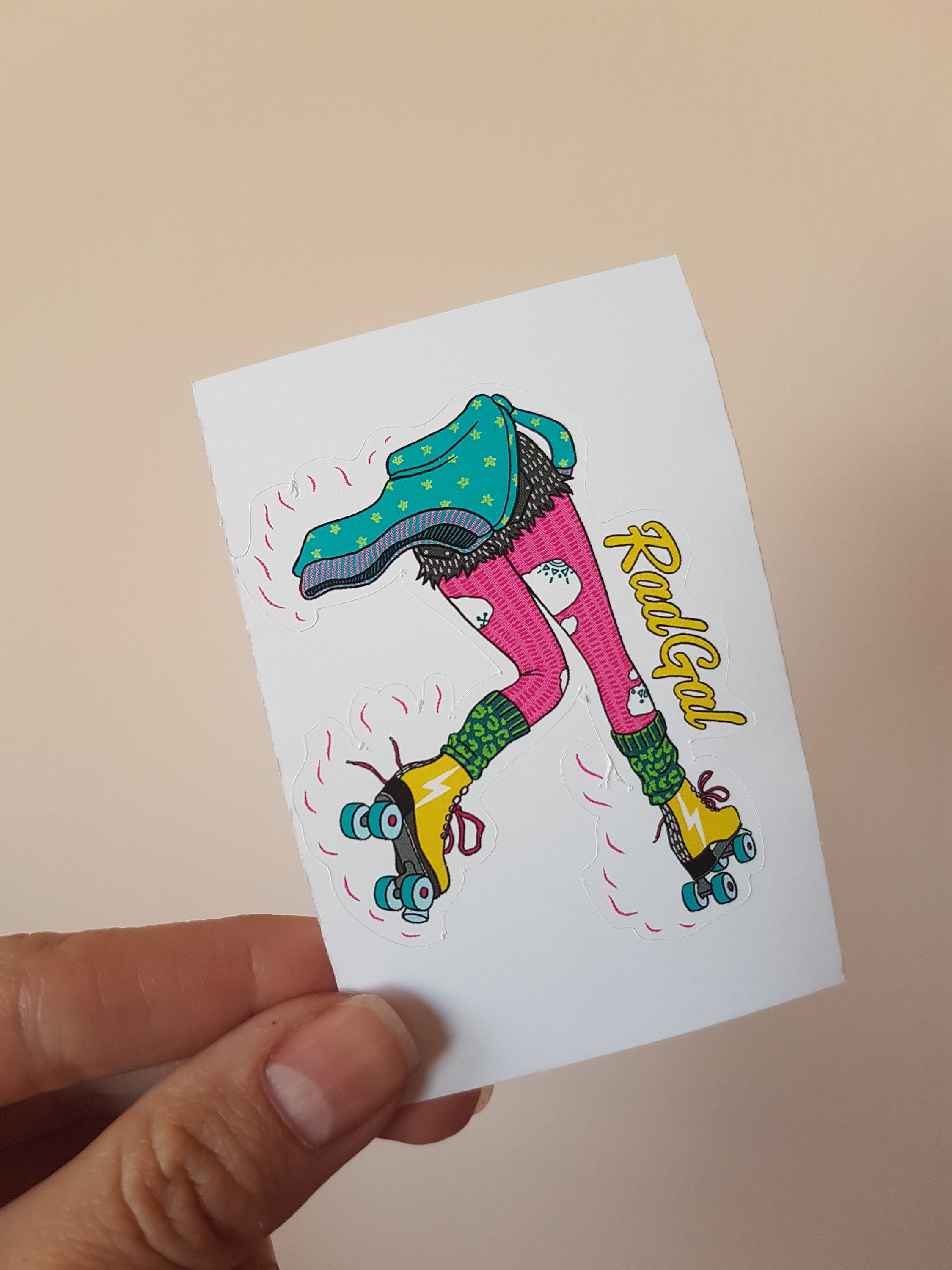 Roller Skate Stickers Pack of 5 Vinyl Stickers Radgal Skate - Etsy