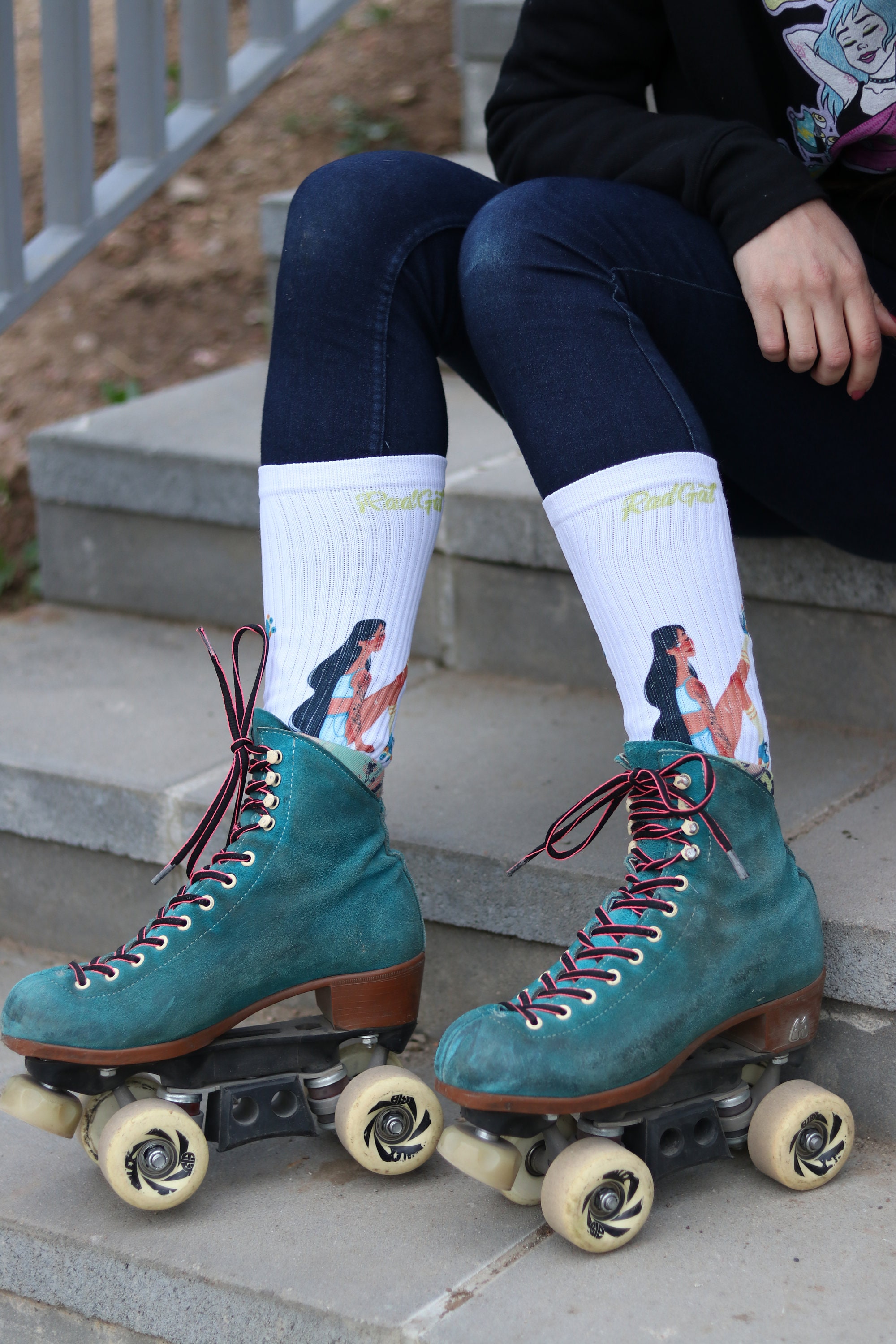 Roller Skate Socks, Pocahontas on Skates, Gift for Skater, Roller ...