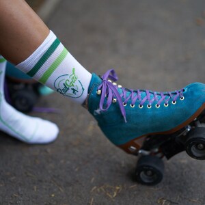 Roller Skate Socks, Pink Skater Socks, Striped Socks, Embroidered Socks ...
