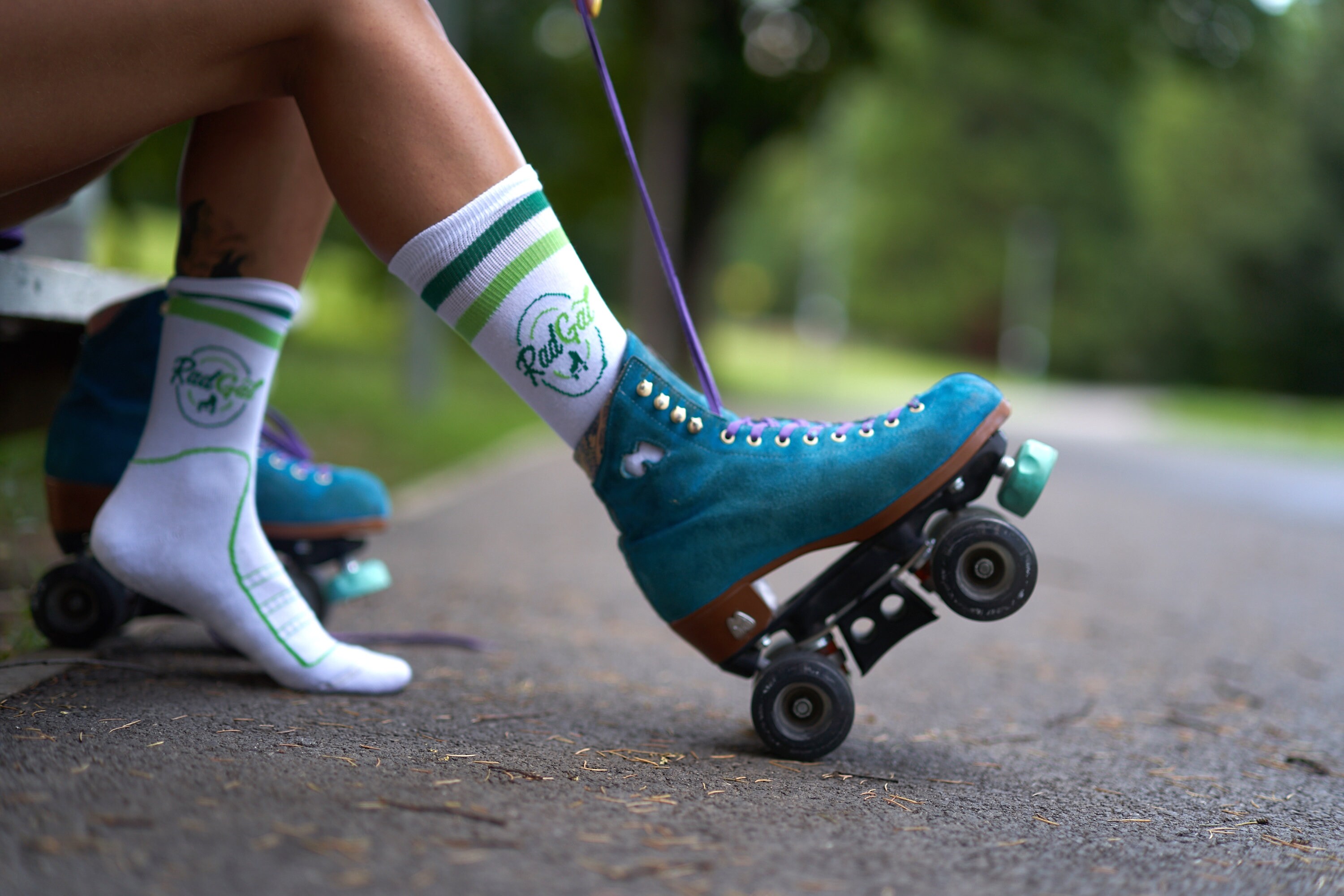 Roller Skate Socks Stripe Socks Athletic Socks Mid Calf | Etsy