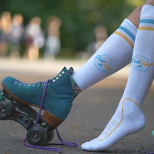 Roller Skate Socks, Knee High Socks, Skate Socks, Stripe Socks, Roller ...