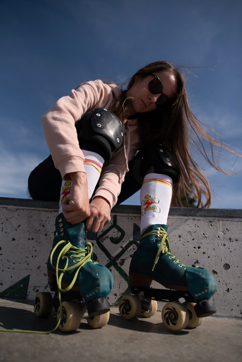Roller Skate Socks, Quad Skate Socks, White Roller Skates Socks With ...