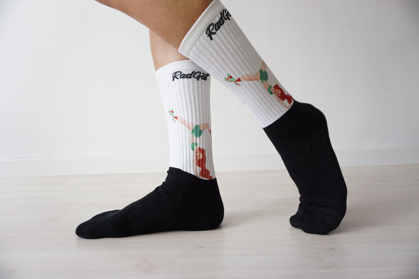 Mid Calf Socks, Roller Skate Socks, Girls's Socks, Handstand Print ...