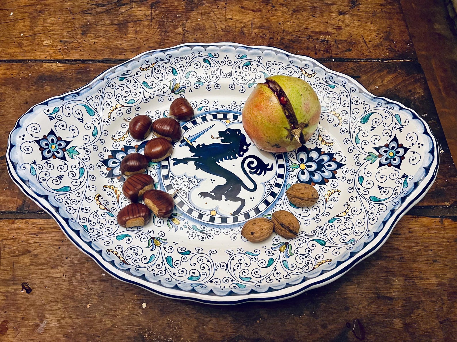 Faenza Extralarge Plate Tray Vintage Amazing Oval Plate Beautiful Large ...