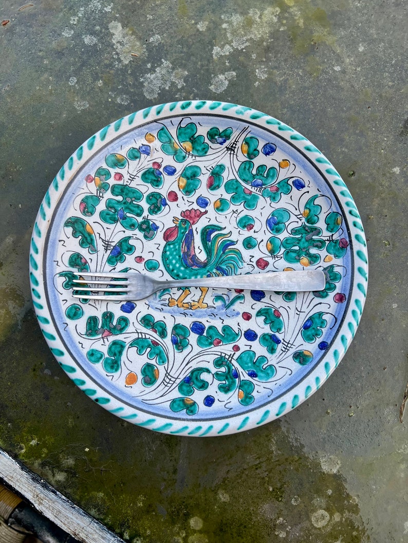 Deruta Rooster Ceramic Plate Wall Plate Beautiful Vintage - Etsy