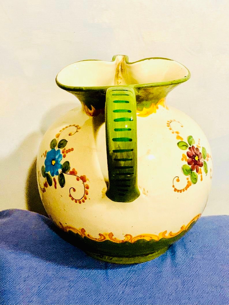 Deruta Vintage Pitcher Italian Large Handpainted Pitcher Beautiful ...