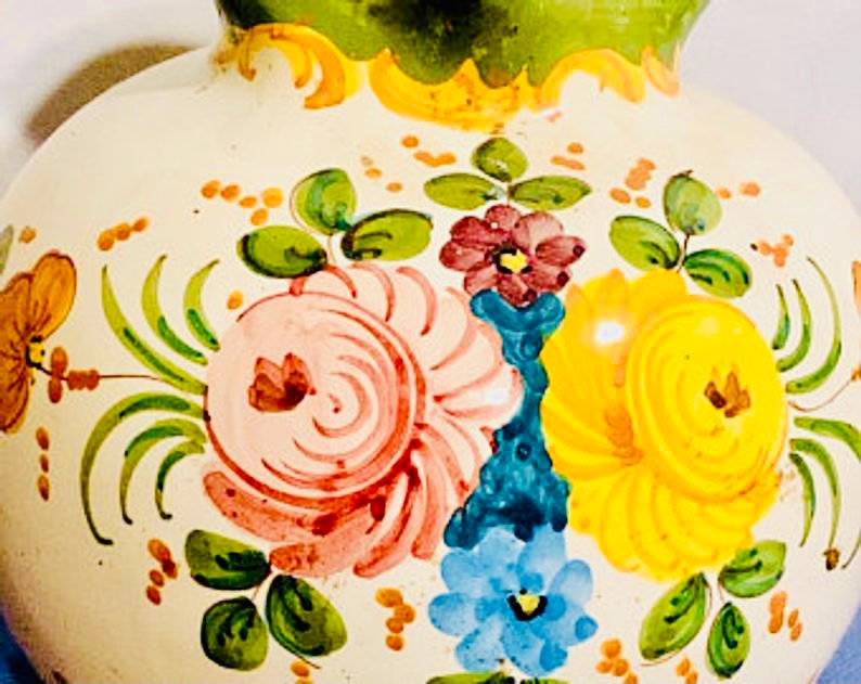 Deruta Vintage Pitcher Italian Large Handpainted Pitcher Beautiful ...