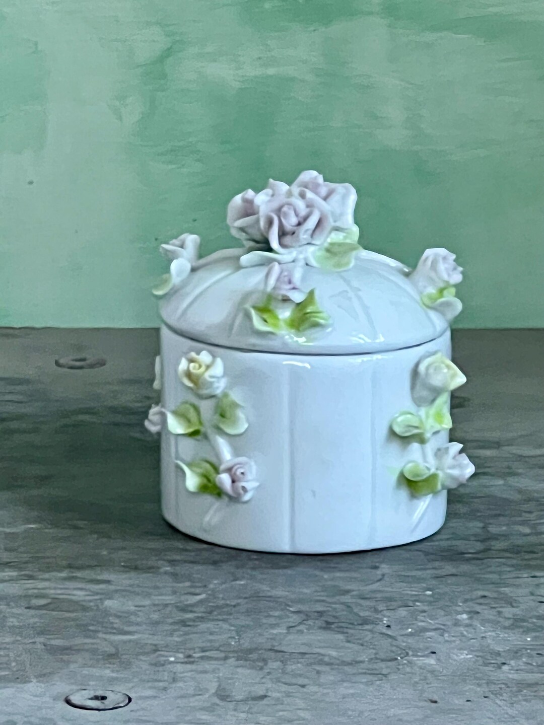 Capodimonte Porcelain Box Small Vintage Porcelain Box With Capodimonte ...