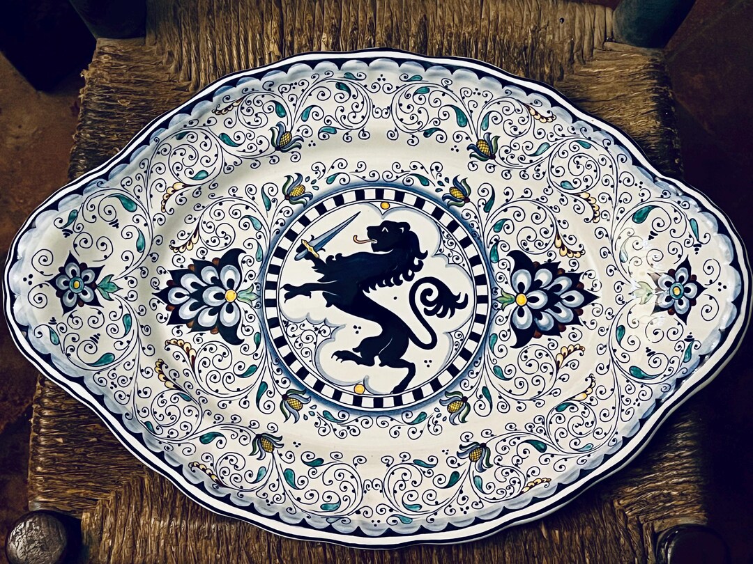 Faenza Extralarge Plate Tray Vintage Amazing Oval Plate Beautiful Large ...