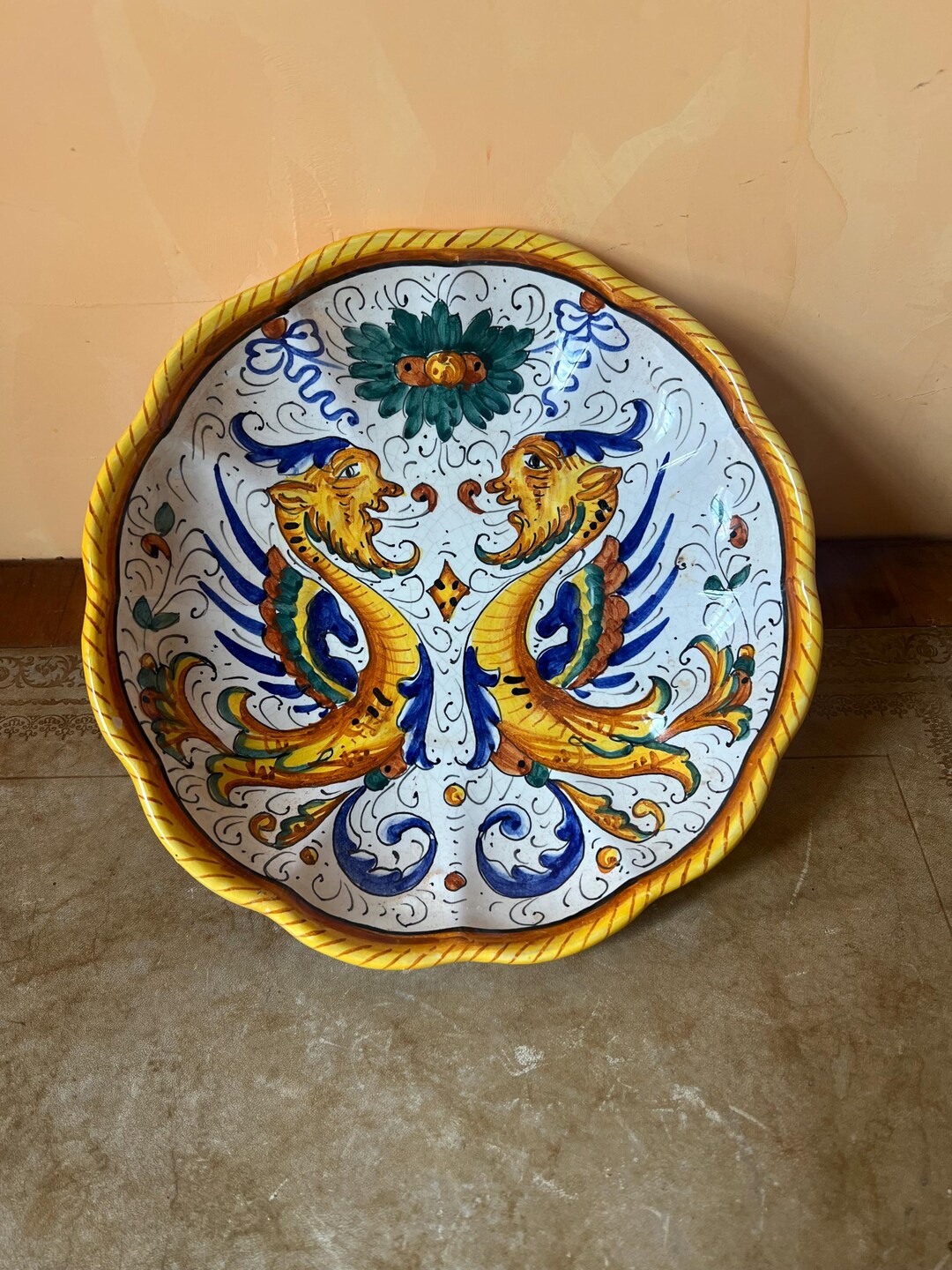 Deruta Plate Raffaellesco Pattern Beautiful Deruta Plate With Griffins ...