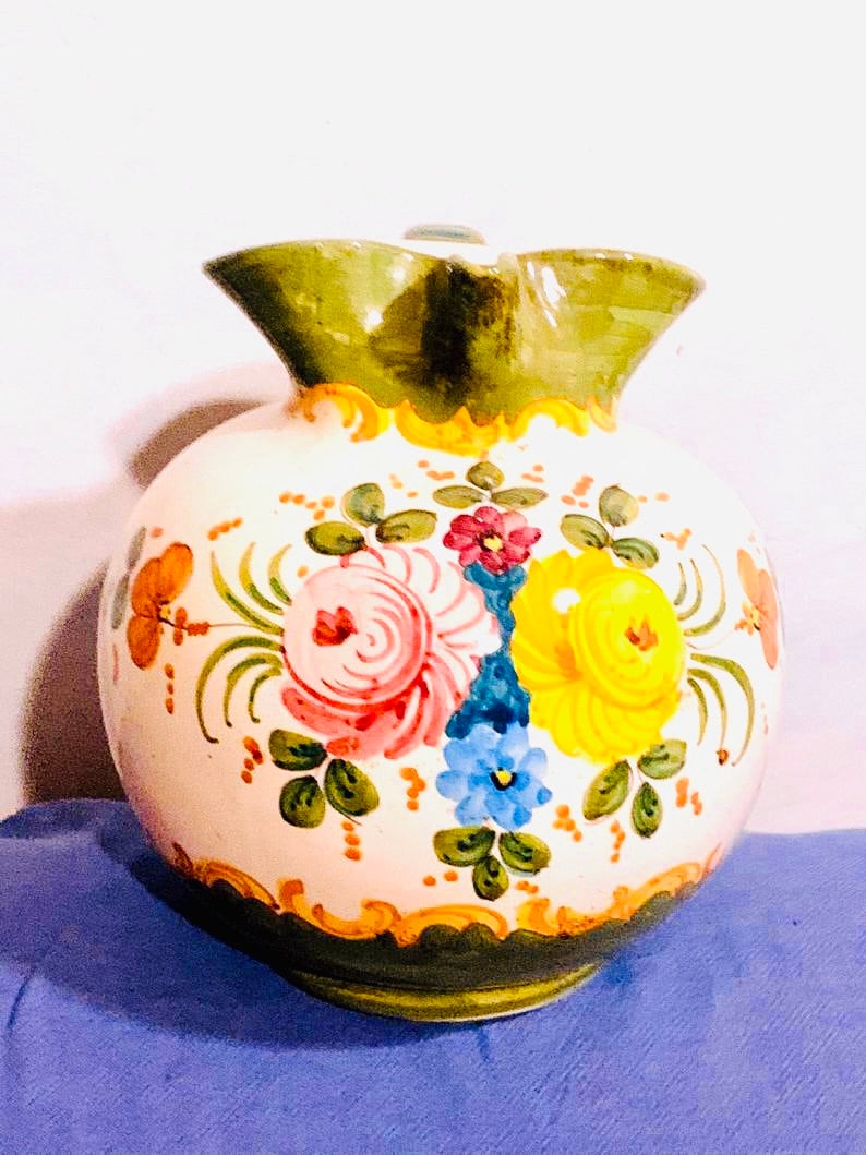 Deruta Vintage Pitcher Italian Large Handpainted Pitcher Beautiful ...