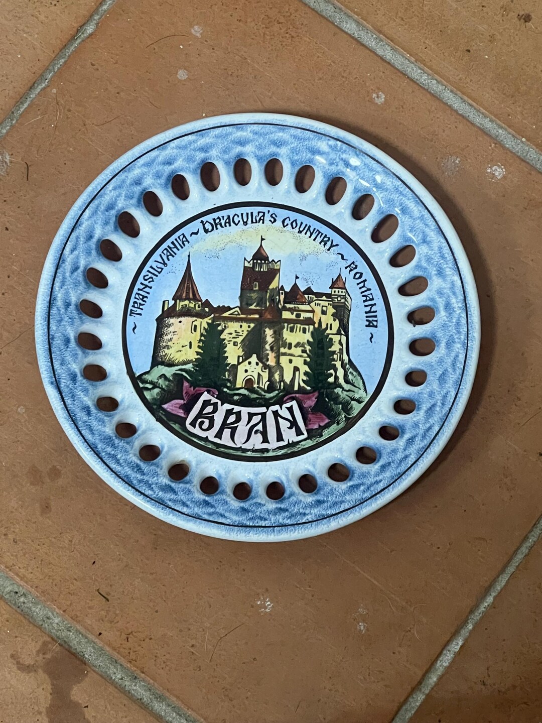 Transylvania Vintage Plate Dedicated to Dracula's Castle in Bren ...