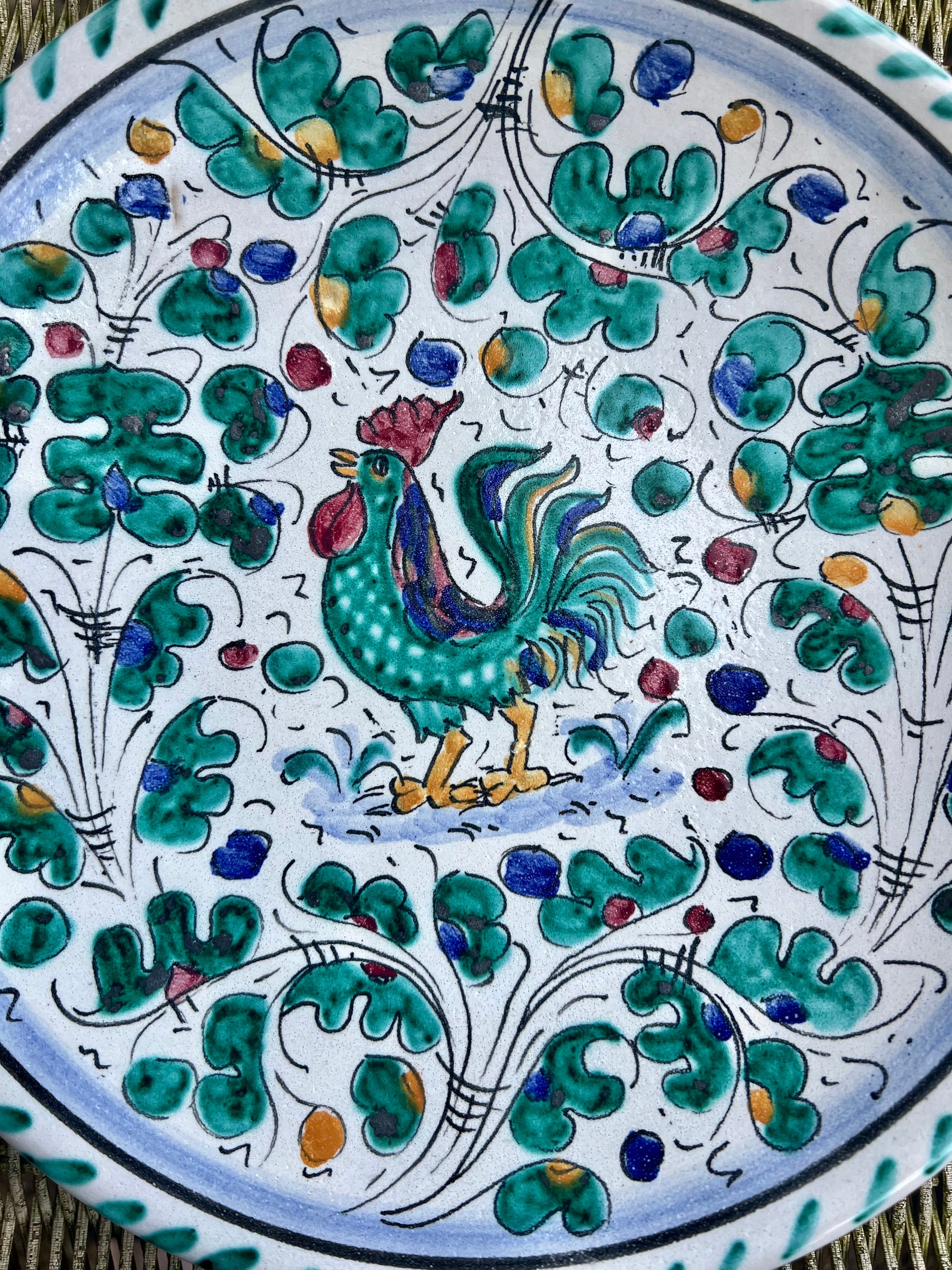 Deruta Rooster Ceramic Plate Wall Plate Beautiful Vintage - Etsy
