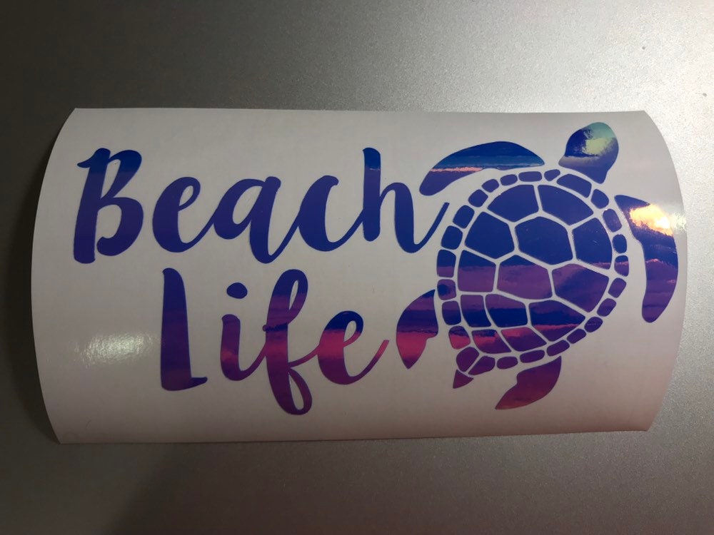 Beach Life Decal Sea Turtle Decal Sea Turtle Car Sticker - Etsy