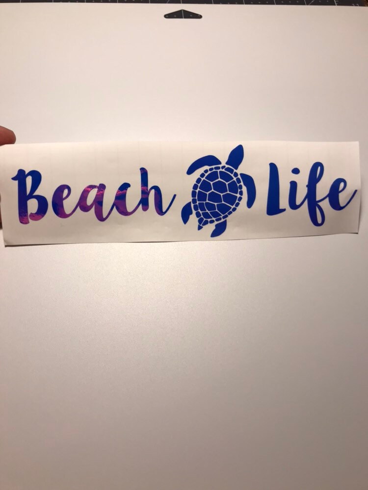 Beach Life Decal Sea Turtle Decal Sea Turtle Car Sticker | Etsy