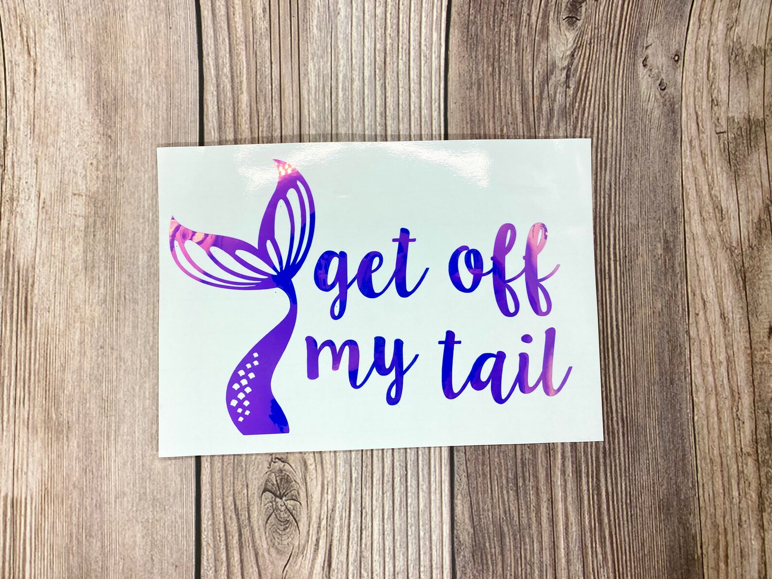 Mermaid Car Decal Get off My Tail Holographic Decal Car | Etsy