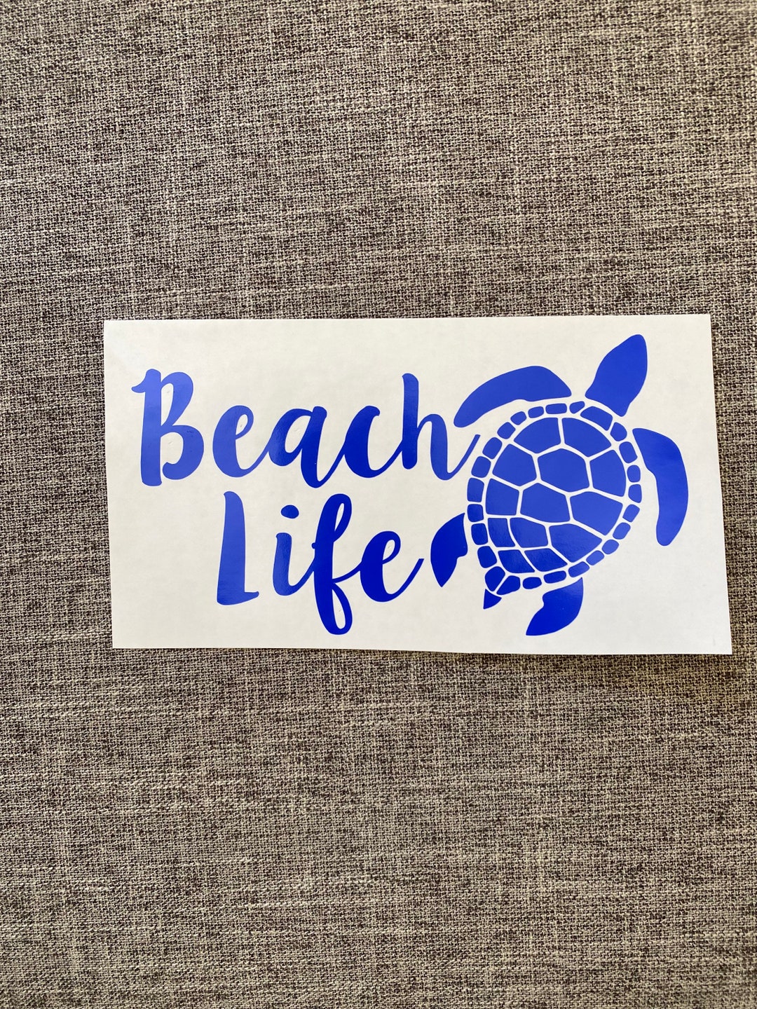 Beach Life Decal - Sea Turtle Decal - Sea Turtle Car Sticker - Bumper ...