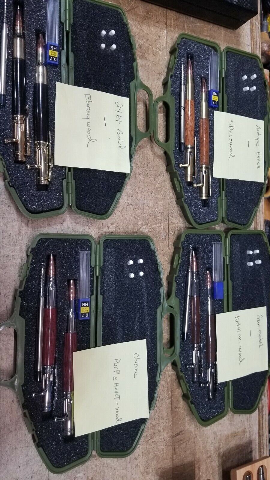 Handmade Full Set 30 Caliber Magnum Bolt Action Bullet Ink Pen Pencil ...