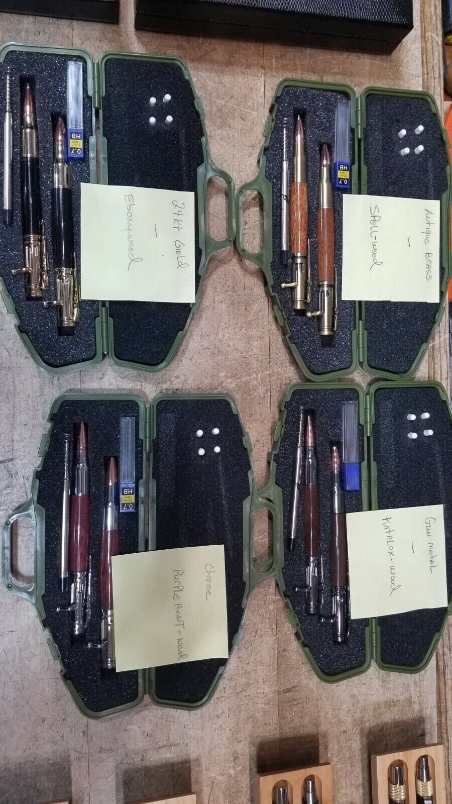 Handmade Full Set 30 Caliber Magnum Bolt Action Bullet Ink Pen Pencil ...