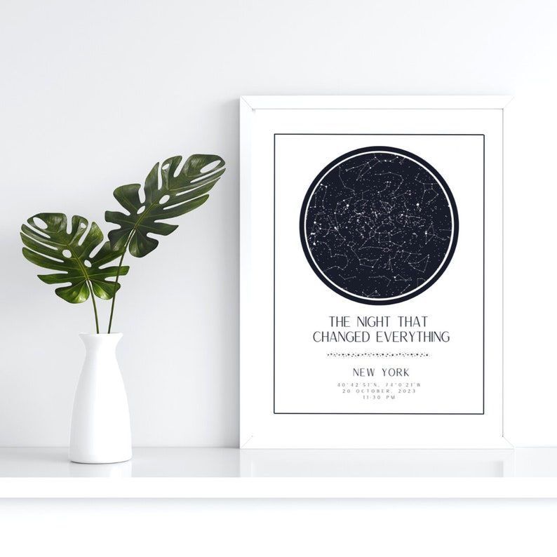 Star Map, Anniversary Gift, Personalized Wedding Gift, Star Map by Date ...