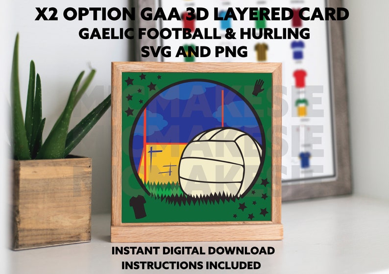 3D GAA Gaelic Football and Hurling Card Gaa Layered Frame Svg Png ...