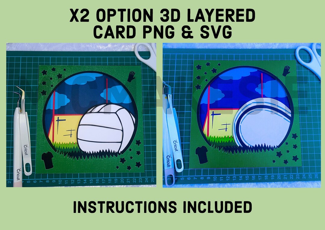 3D GAA Gaelic Football and Hurling Card Gaa Layered Frame Svg Png ...