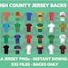 32 Irish GAA County Jerseys Backs Only PNG Instant Download Cricut ...