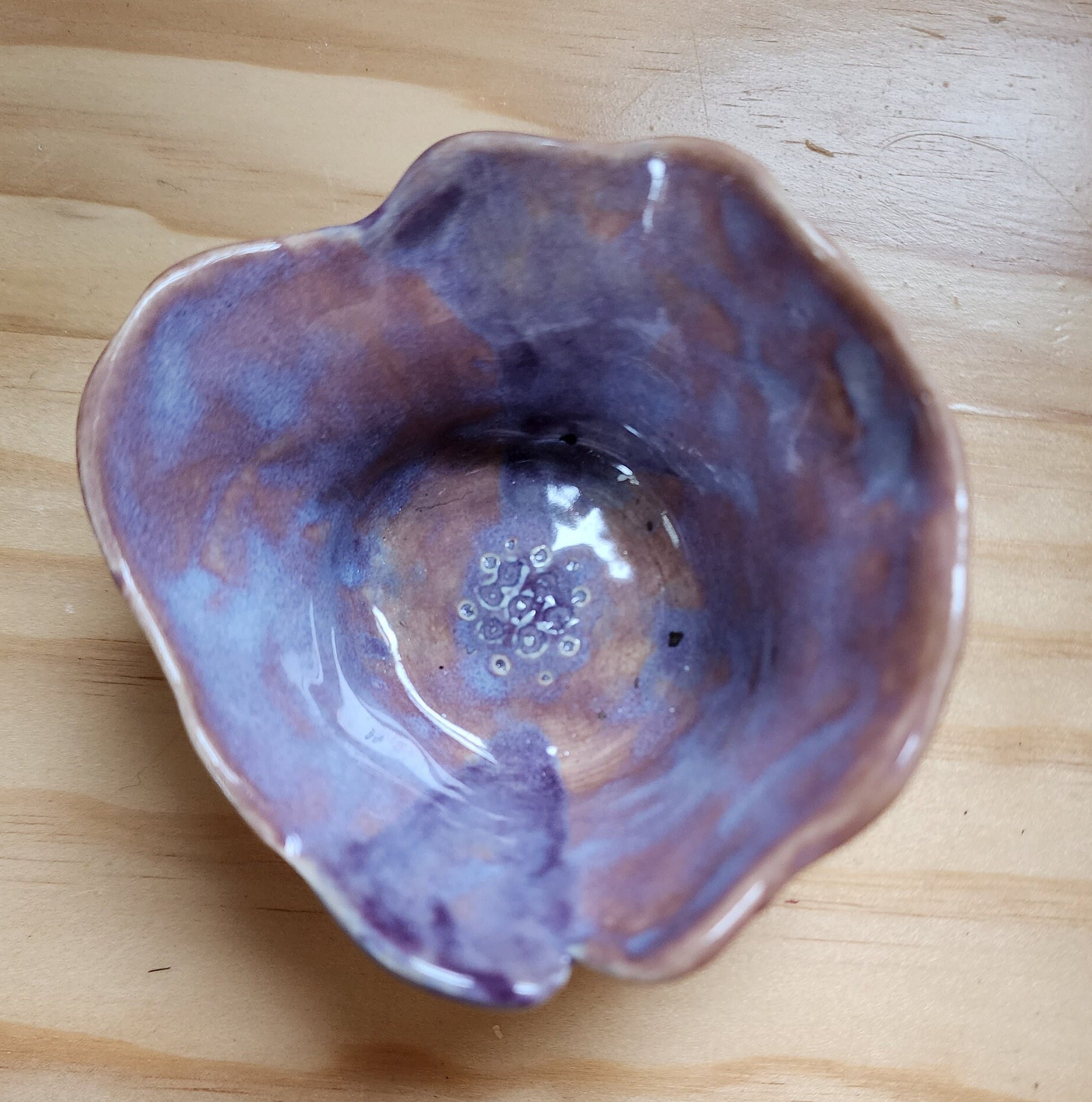 Purple Poppy - Hand Built Pinch Pot With Gloss, Lavender Mist, and ...