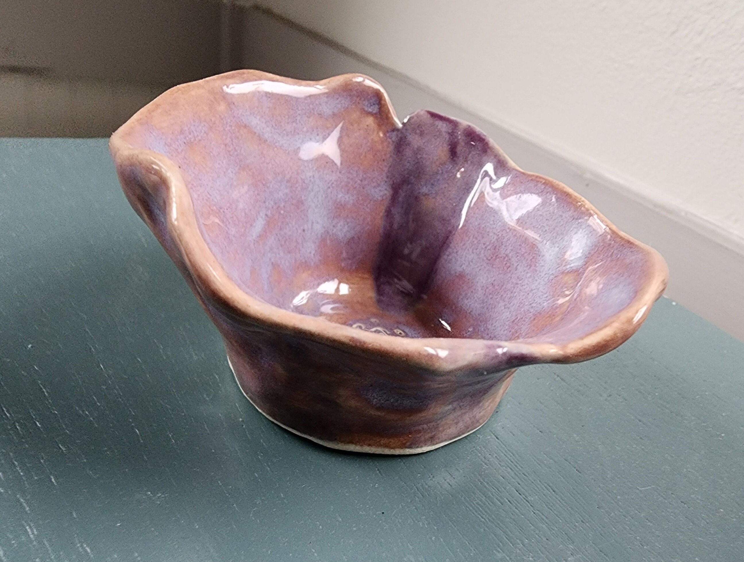 Purple Poppy - Hand Built Pinch Pot With Gloss, Lavender Mist, and ...