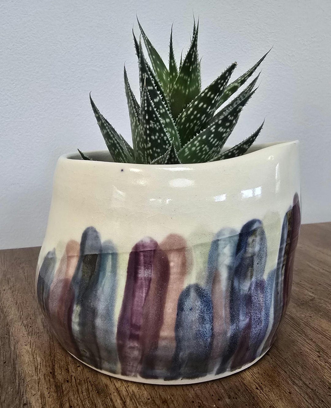 Painted up - Wheel Thrown Pot With Layered Colored Glazes and Clear ...