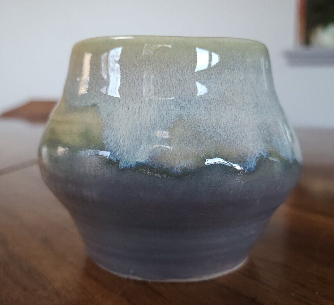 Flying Saucer - Small Wheel Thrown Pot With Floating Celadon and Matte ...