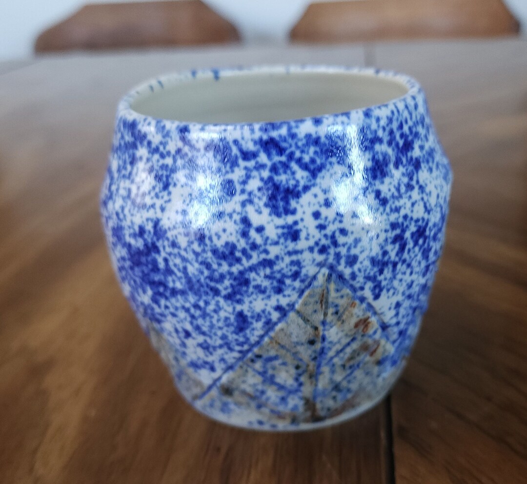 Trees in the Snow - Small Wheel Thrown Pot With Hand Painted Speckled ...