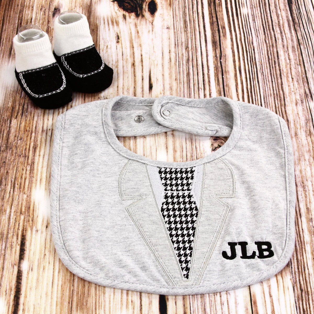 Personalized Baby Boy's Bib & Booties Set - Etsy
