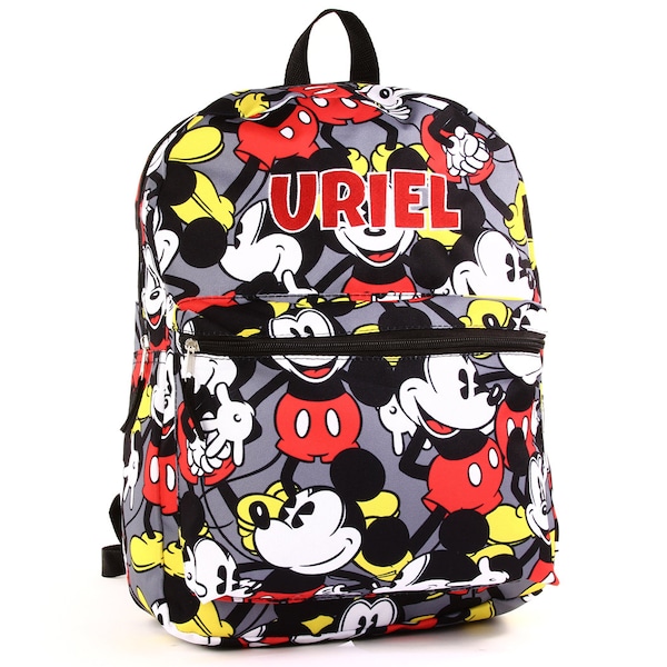 Mickey Mouse Embroidered Backpack - Etsy