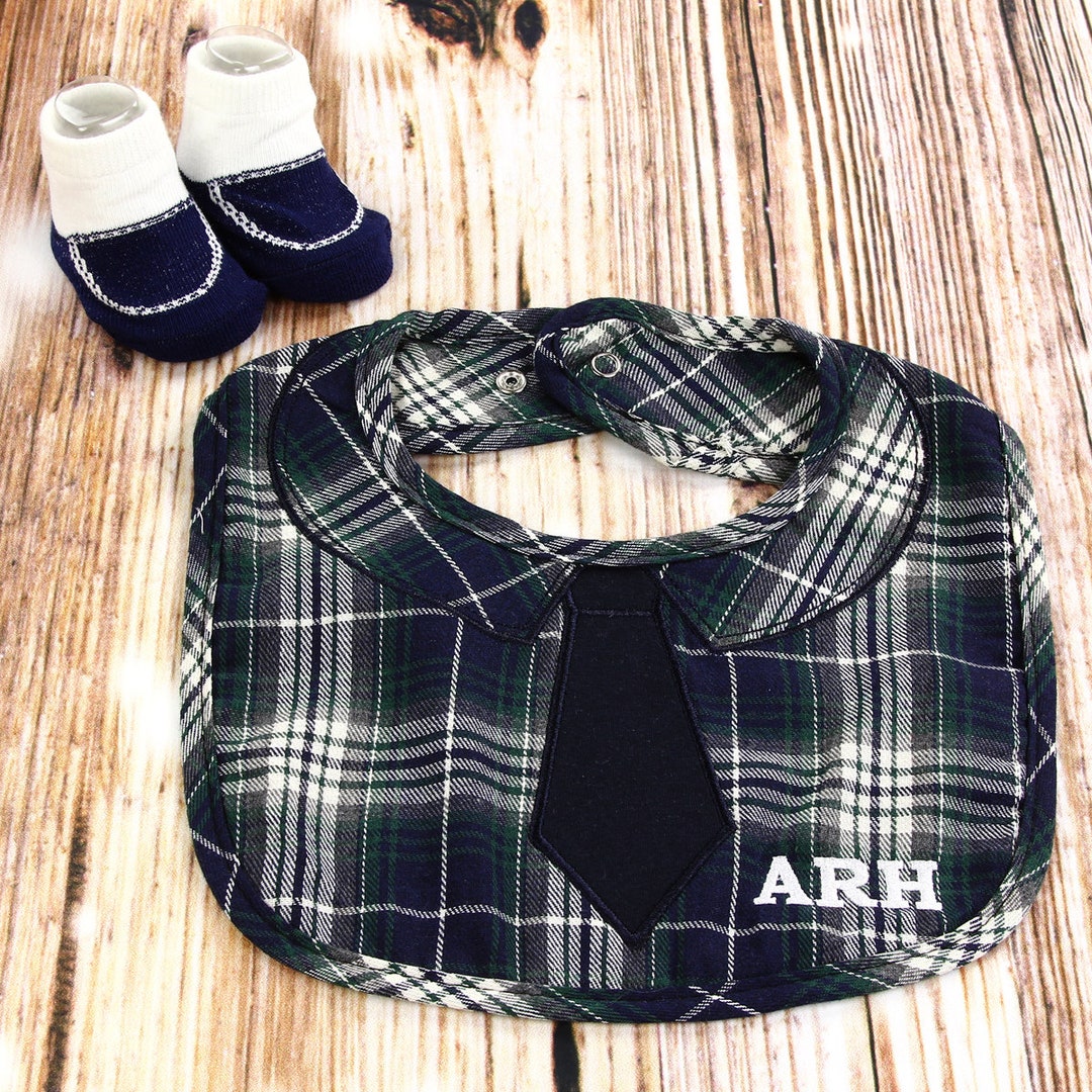 Personalized Baby Boy's Bib & Booties Set - Etsy