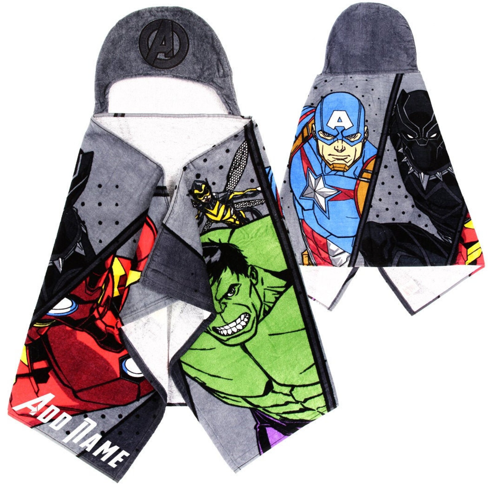 Personalized Embroidered Hooded Towel Marvel Avengers - Etsy UK