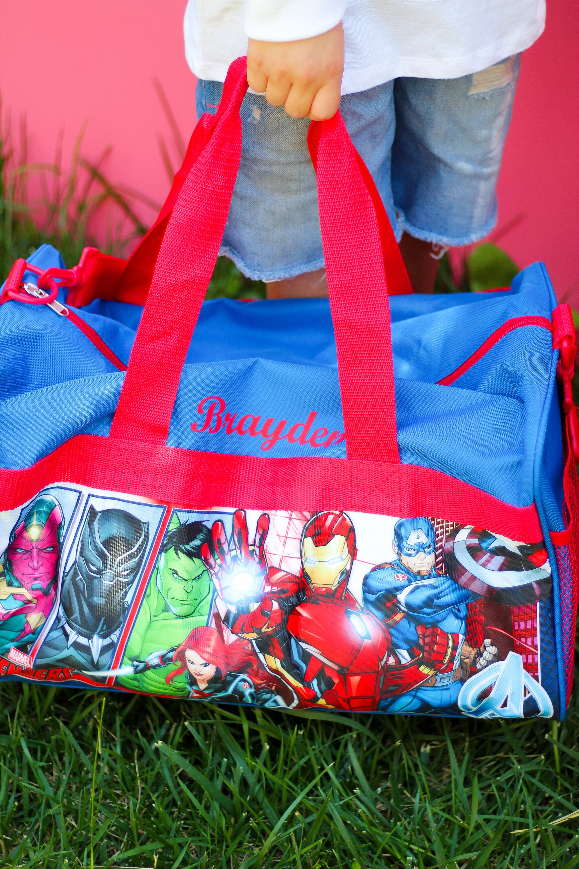 Personalized Kids Character Travel Duffel Bag - Avengers - Etsy
