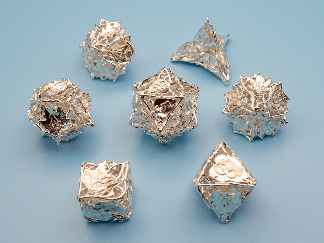 Botanical Mini Dice Set With Decader in Sterling Silver - Etsy