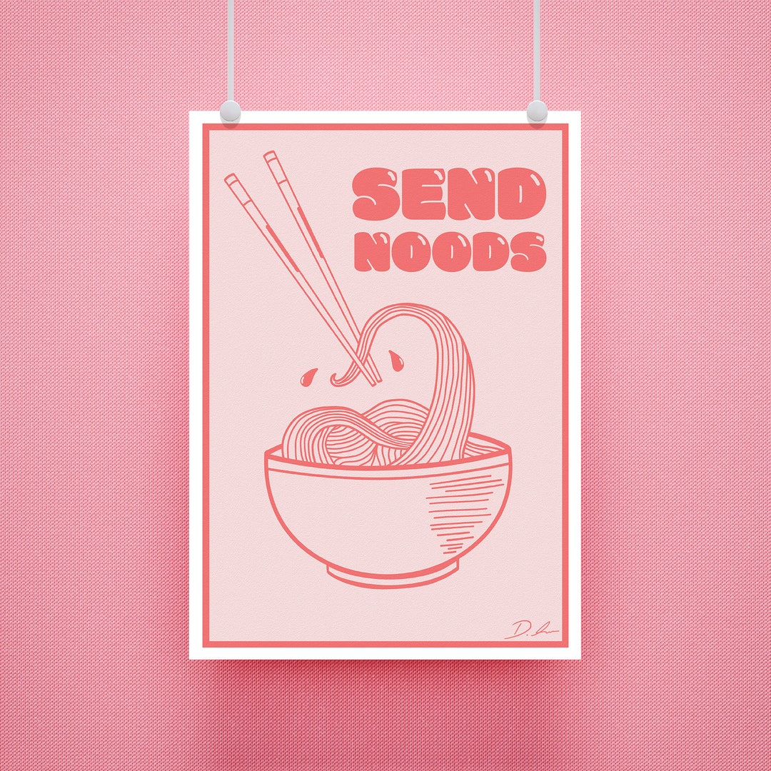 SEND NOODS Poster | Noodle Poster | Kitchen Art | Wall Art | Food ...