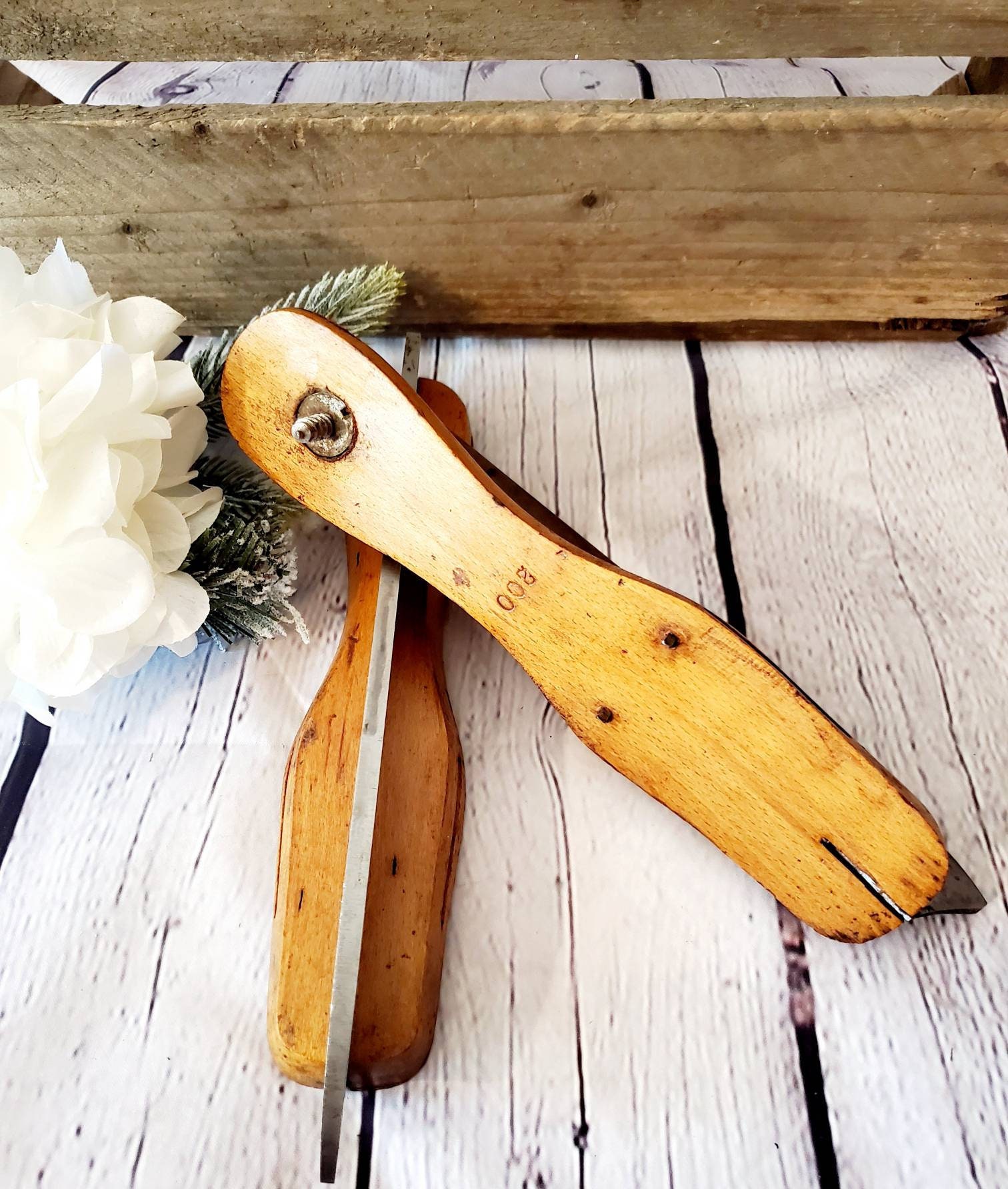 Primitive Samuel Winslow Antique Ice Skates. Wood and Metal, Cast Steel ...