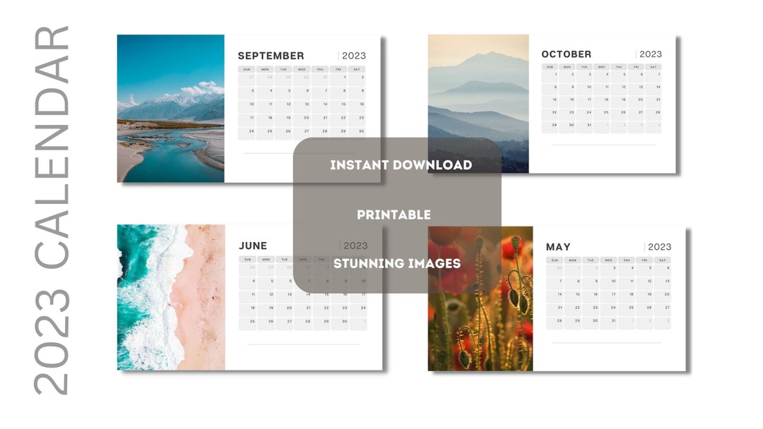 2023 Full Calendar - Printable Calendar PDF - Bold Stunning Images ...