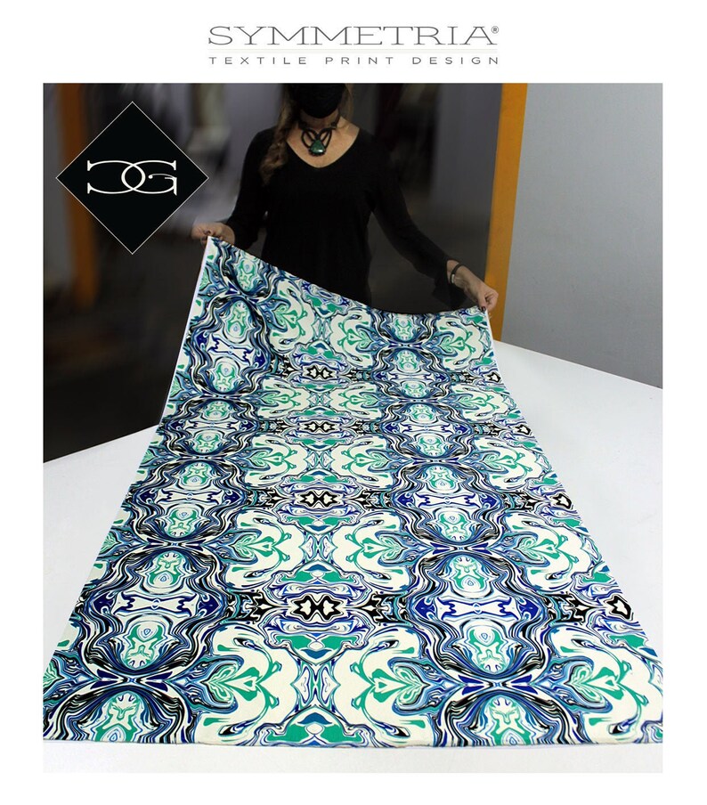 Moroccan Inspired Designer Fabric, Original Print Mediterranean Tile in ...