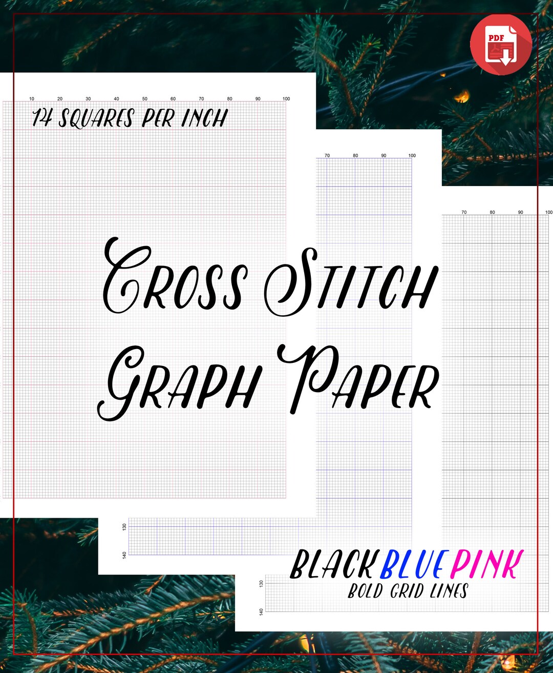 Cross Stitch Graph Paper, Cross Stitch Grid Paper, 8 1/2 X 11 Inch, A4 ...