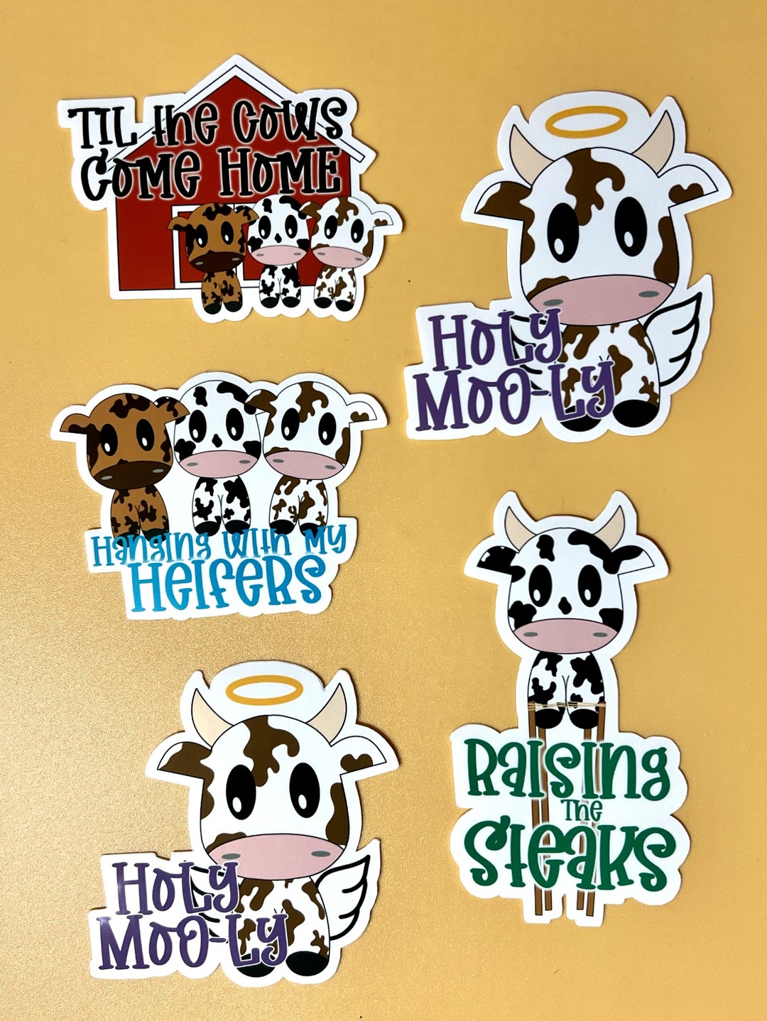 Funny Cow Sticker Pack, Laptop Sticker, Water Bottle Stickers - Etsy
