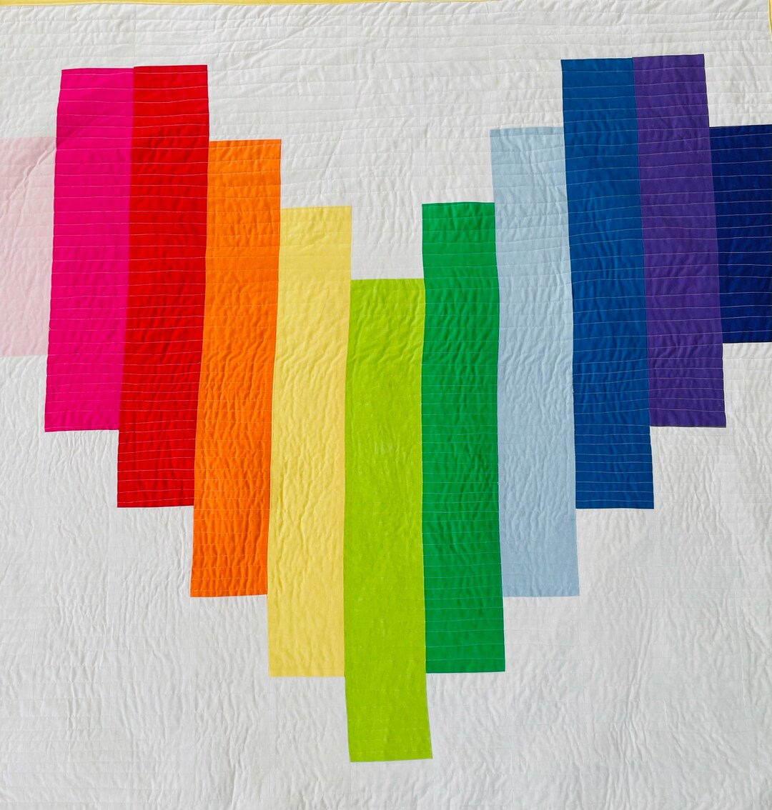 Rainbow LGBTQIA+ Pride Heart Quilt - Etsy