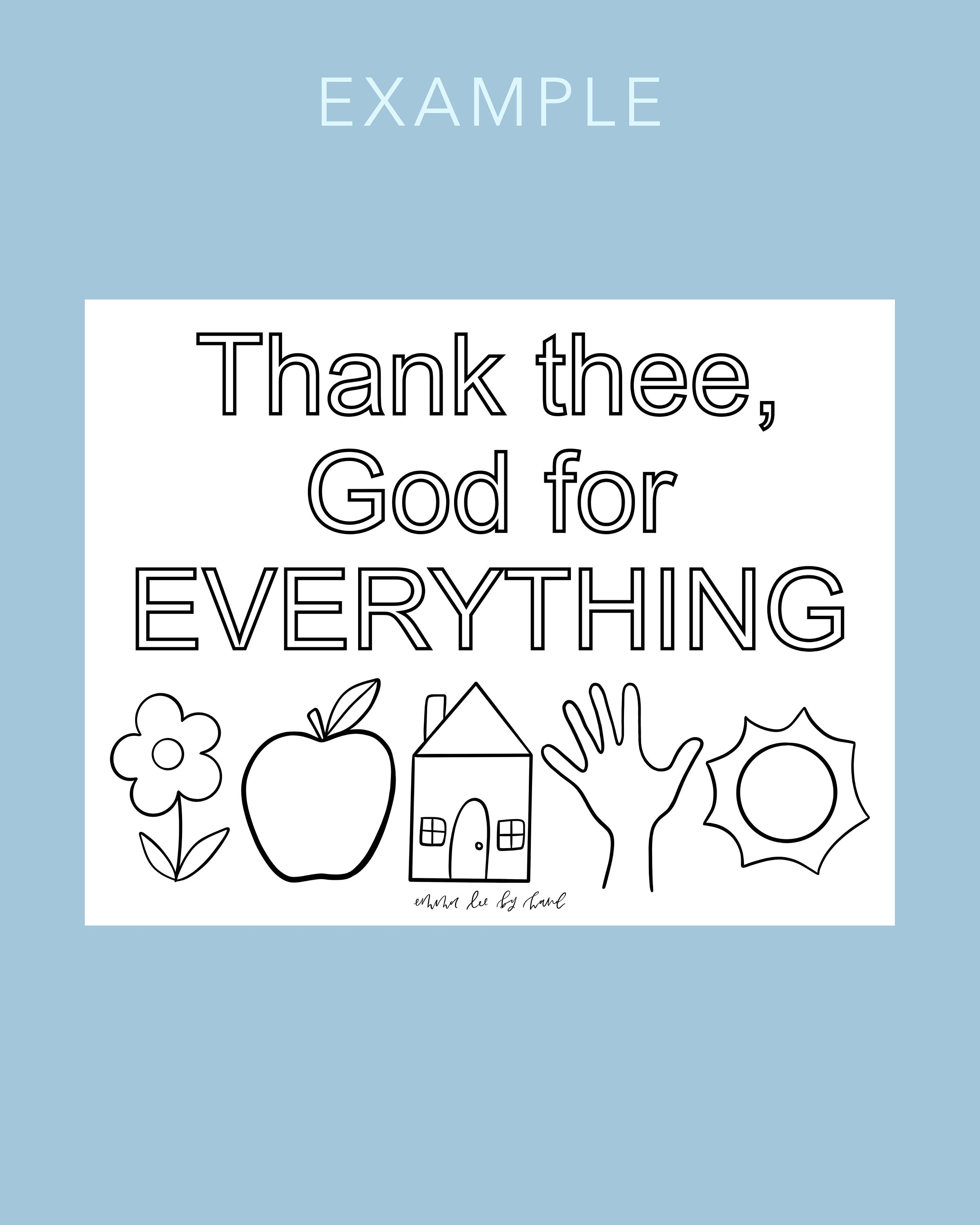 Thank You God For Everything Coloring