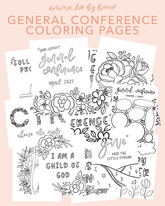2021 April General Conference Coloring Pages DIGITAL - Etsy