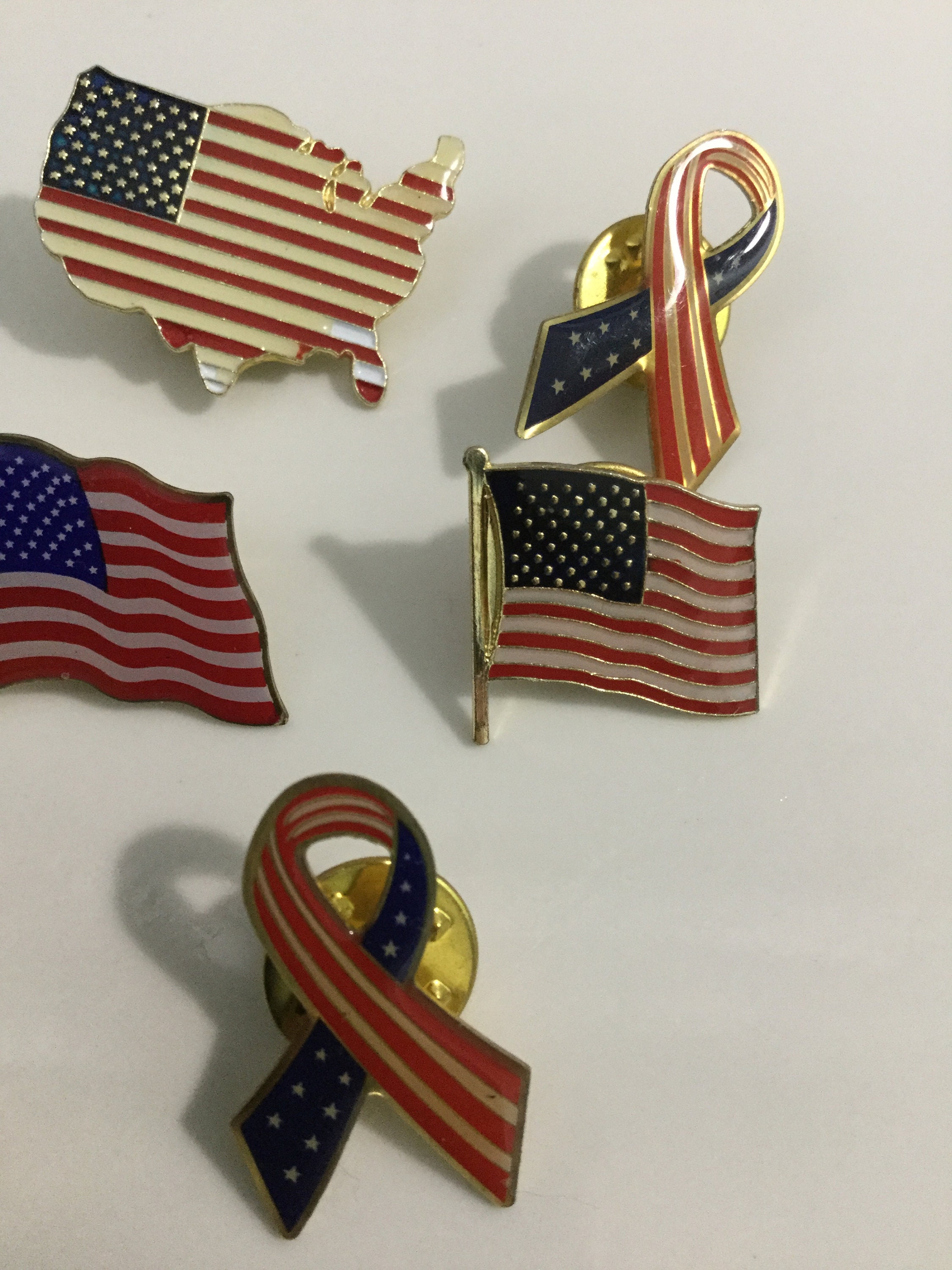 Seven Patriotic Metal American Flag Pins Lapel Pins | Etsy