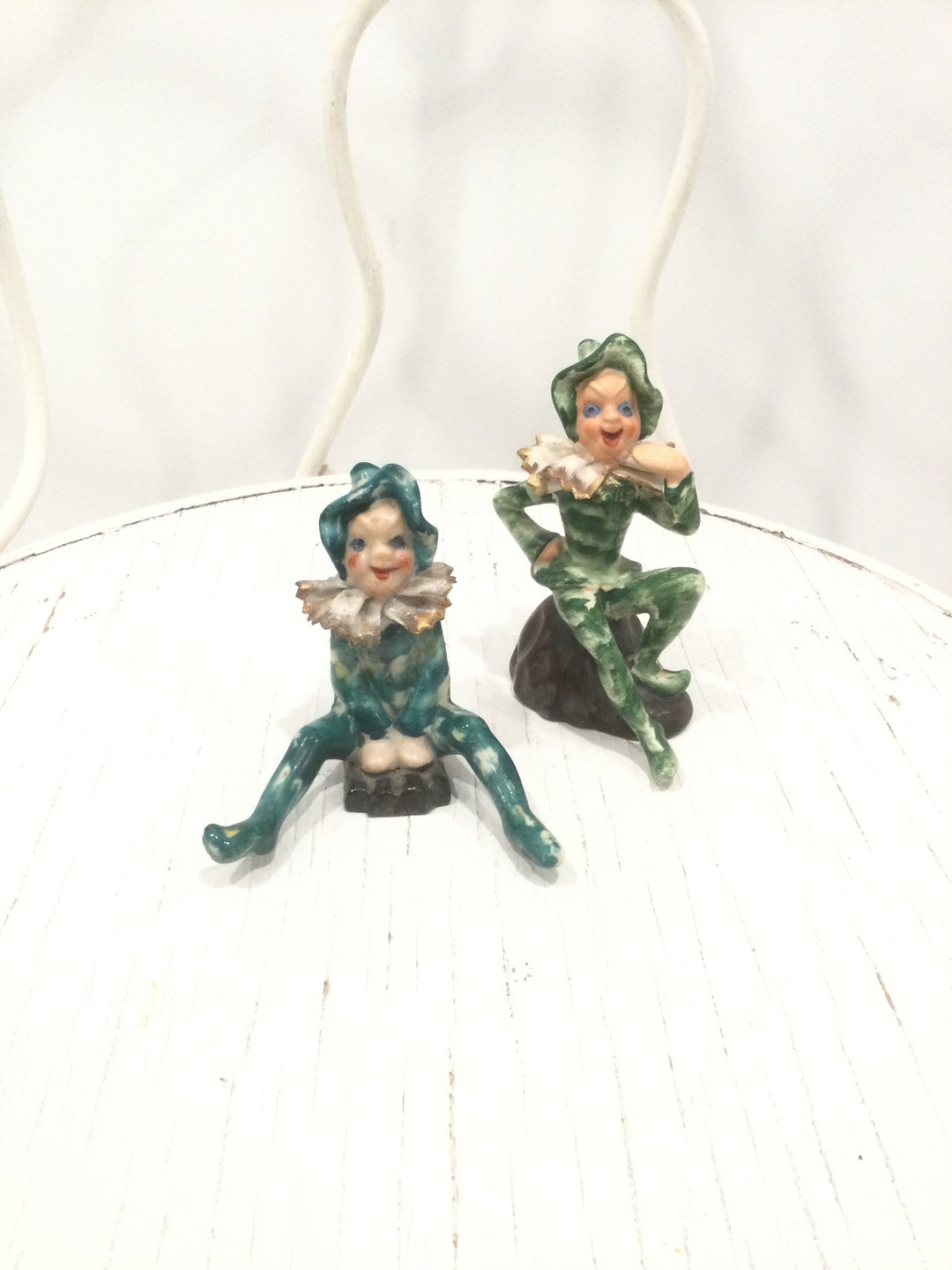 Two Ceramic Pixie Figurines 1950s - Etsy