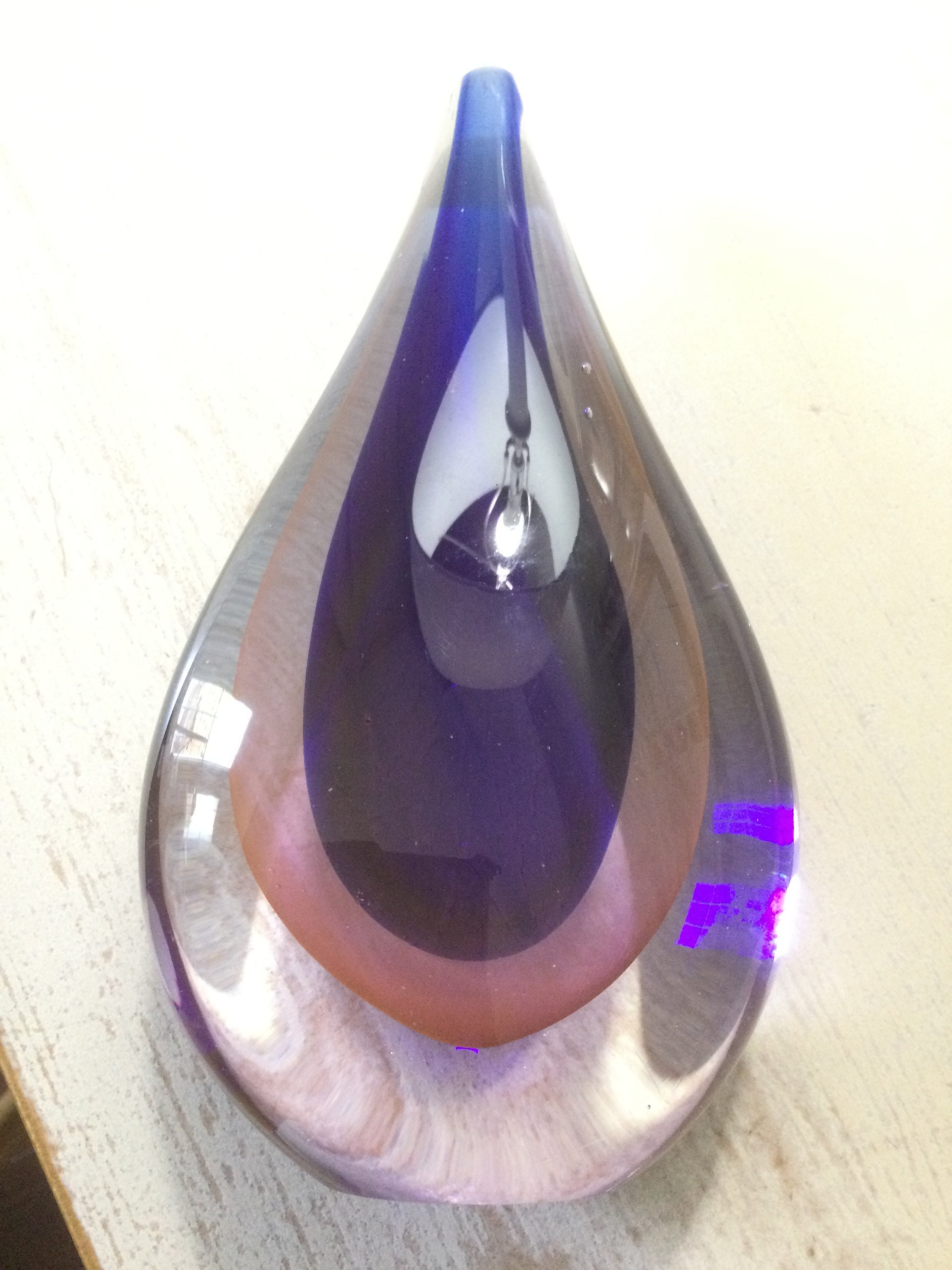 Vintage Murano Sommerso Heavyweight Glass Teardrop Paperweight - Etsy